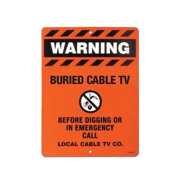 Buried Cable TV Warning Sign - Budco Cable Supplies