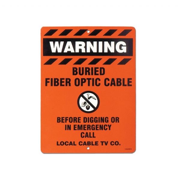 Fiber Optic Cable Warning Sign - Budco Cable Supplies