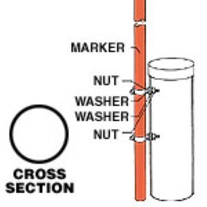6 PEDESTAL MARKER ORANGE Budco Cable