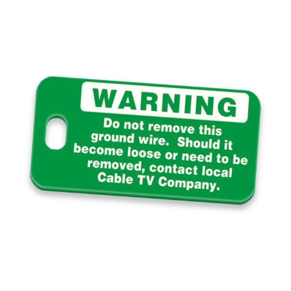 Ground Wire Cable Tag - Budco Cable Supplies