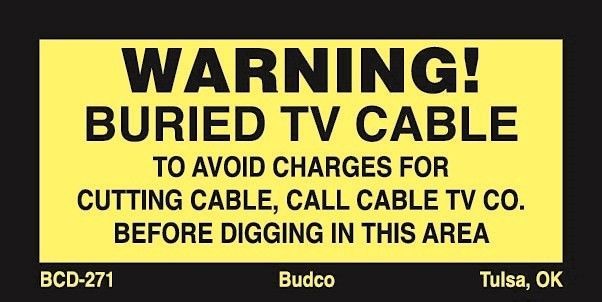 DECAL 271 BURIED TV CABLE 250/PK Budco Cable